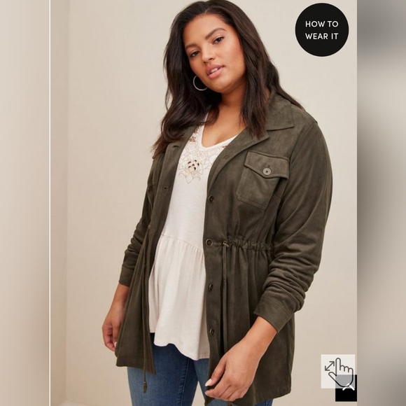 torrid | Jackets & Coats | Torrid Suede Jacket With Pull String ...